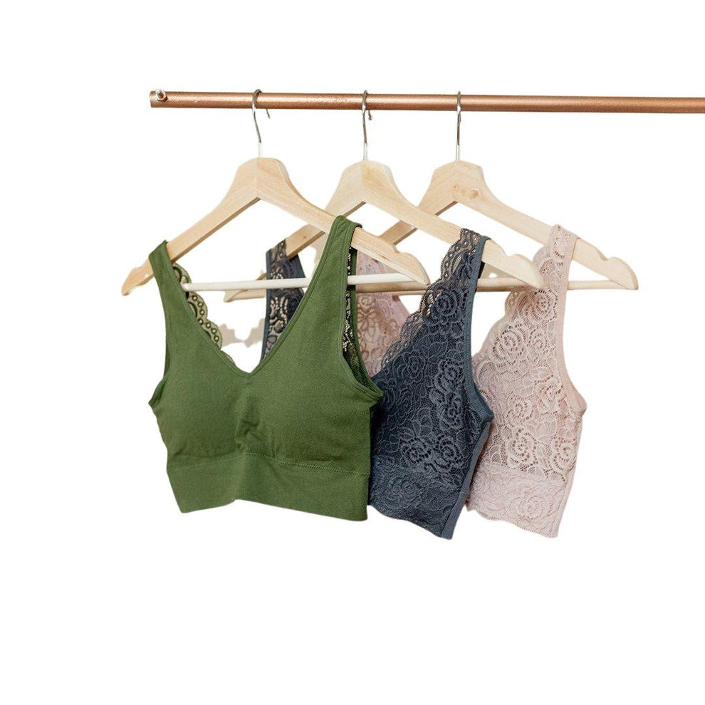 SOFT V LACE BRALETTE | BUNDLE of 3 LACE BRALETTES | BRABAR